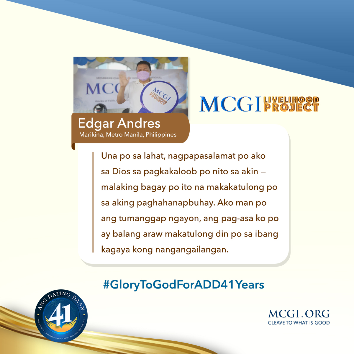 MCGI Livelihood Project Heralds Ang Dating Daan’s 41st Anniversary ...